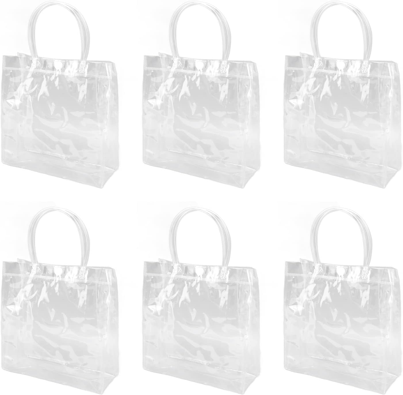 Amazon.com: 30 Pack Clear Gift Bags with Handle, Reusable Plastic Bags ...