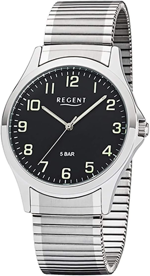 REGENT Men Analogue Quartz Watch with Stainless Steel Strap 11310063 ...