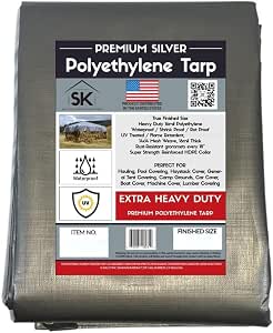Skilcut Silver Extra Heavy Duty 16 Mil Poly Tarp Canopy/Cover ...