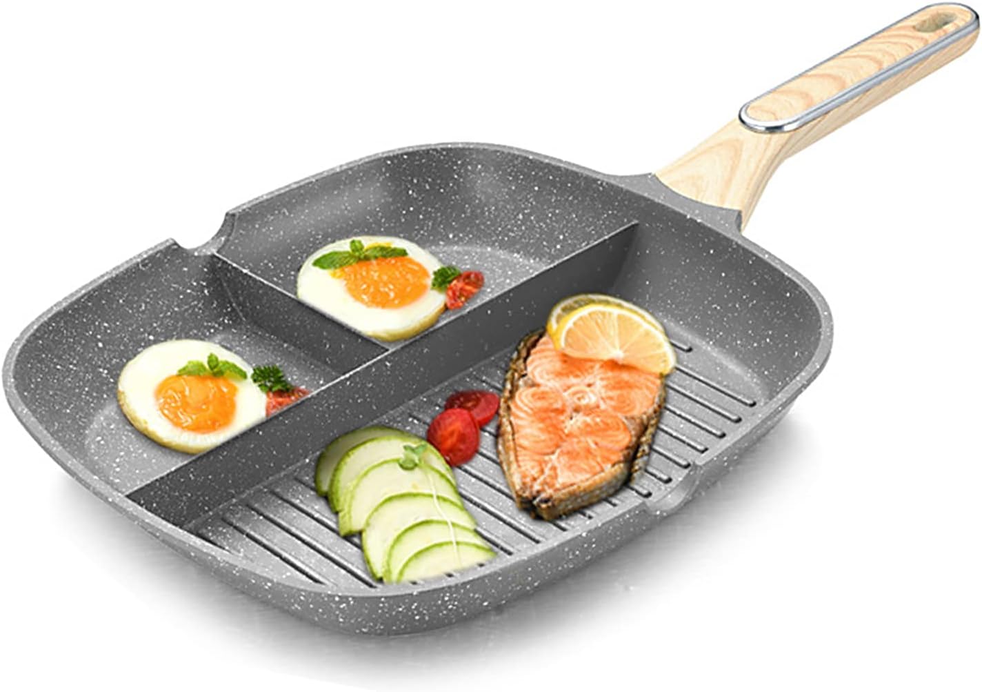 Amazon.com: Triple Divided Skillet - 12 Inch: Divided Frying Pan: Home ...