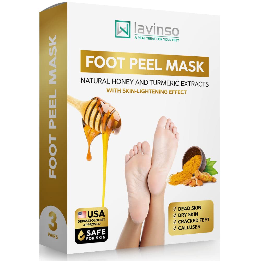 Amazon.com: Lavinso Honey Feet Peeling Mask for Dry Cracked Feet - 3 ...