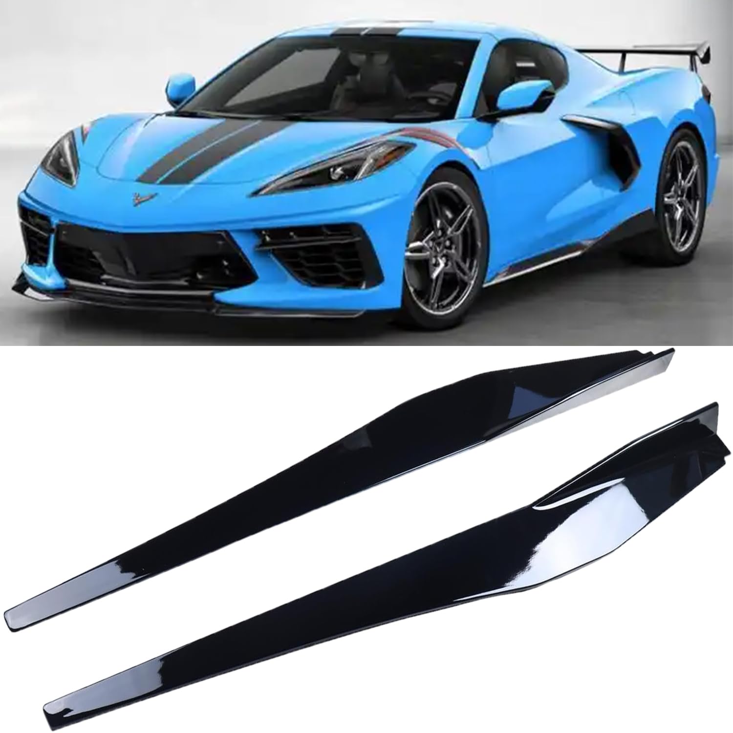 Snapklik.com : 2pcs Side Skirts For Corvette C8 Rocker Panels Guard ...