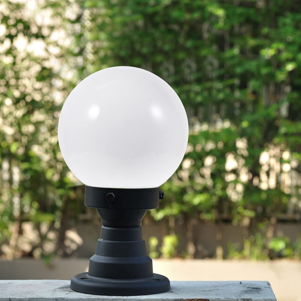 Round Globe Light Pole Images Aluminium 150mm LED Garden Globe Lights,