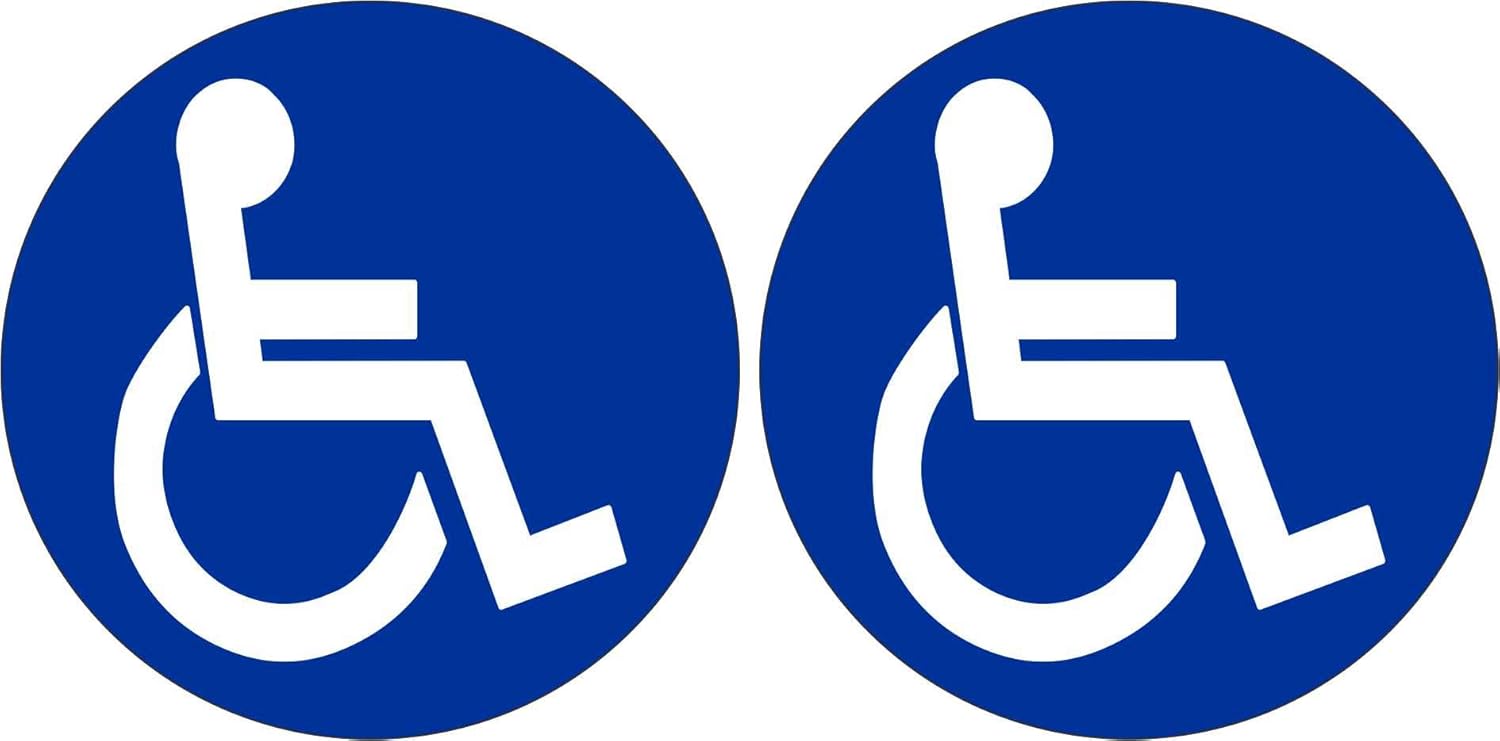Amazon.com: StickerTalk Wheelchair Symbol Vinyl Stickers, 1 Sheet of 2 ...