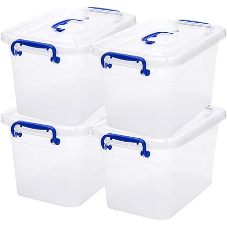 Amazon.com - ZHENFAN Clear Storage Latch Box, 4.5 Quart Plastic Storage ...