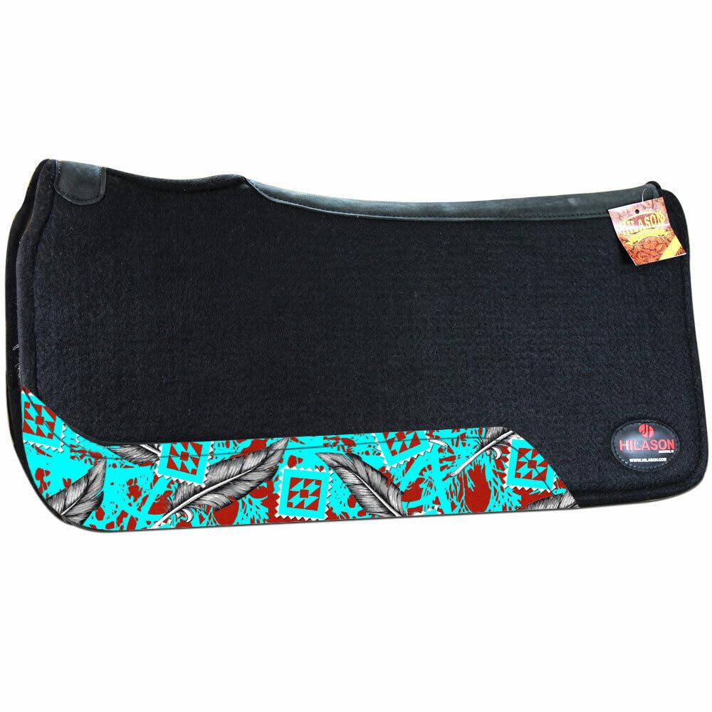 Cfp600 HILASON Western Wool Felt Saddle Pad Horse W/ Genuine Wear ...