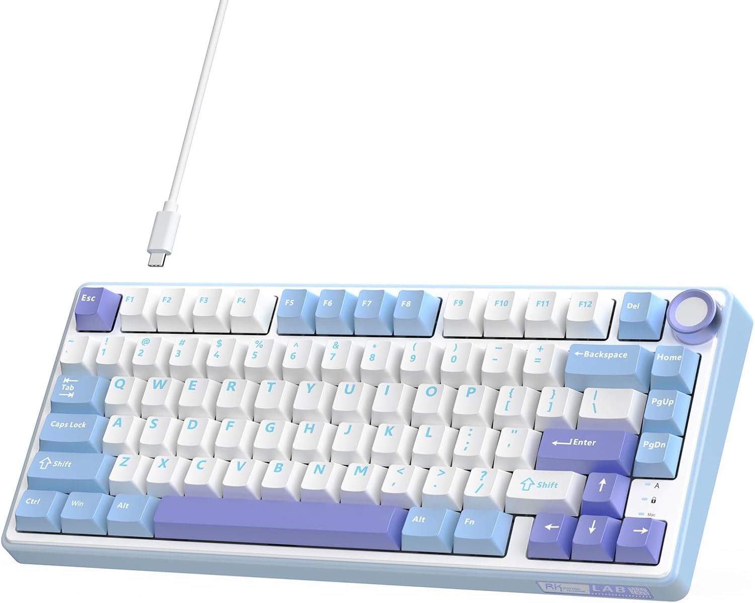 RK ROYAL KLUDGE R75 Mechanical Keyboard Wired with Volumn Knob, 75% TKL Custom Gaming Keyboard ...