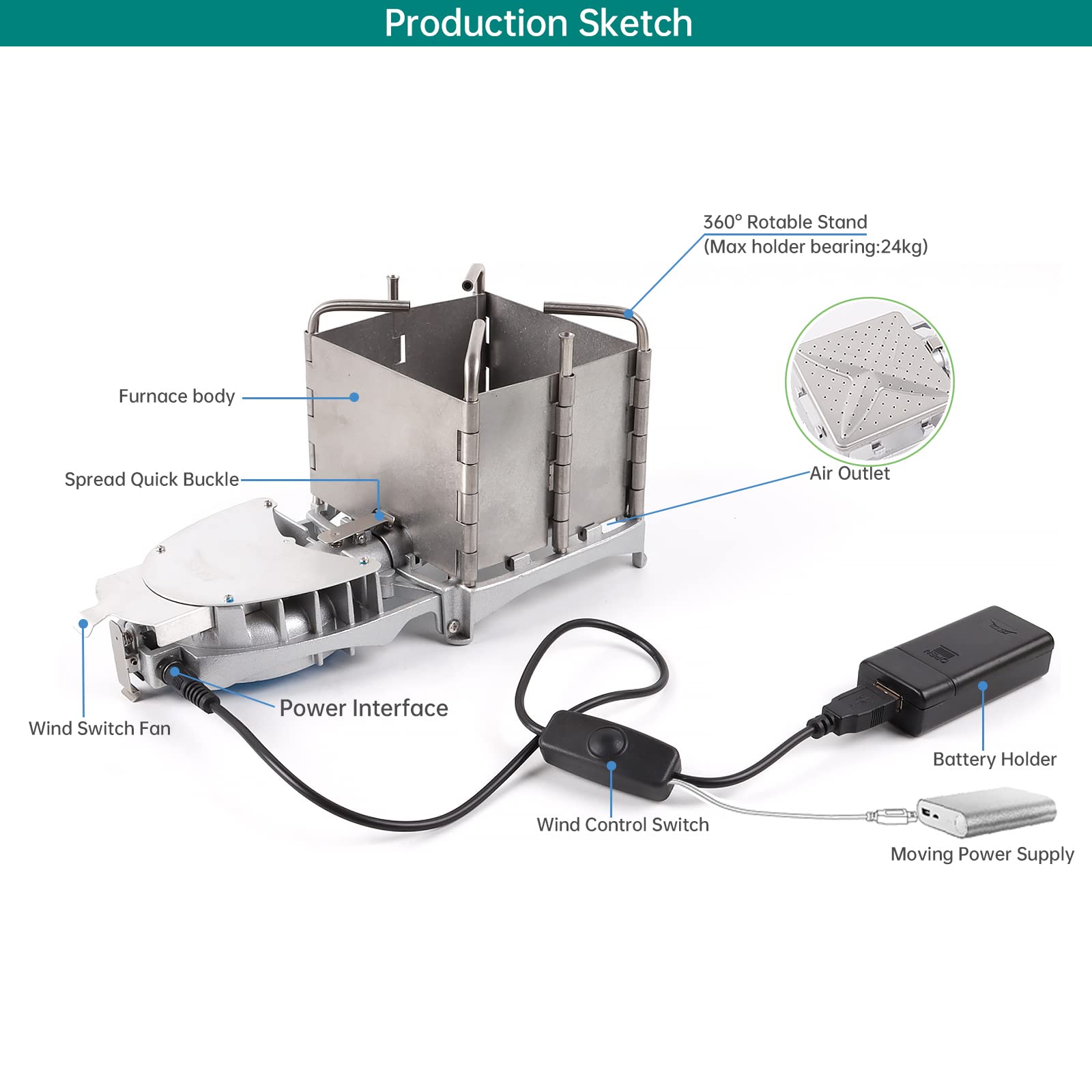 Amazon.co.jp: ポータブル キャンプ ウッド バーニング ストーブ