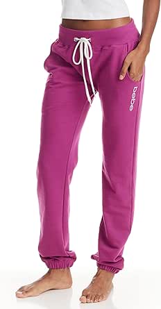 Amazon.com: bebe Womens Sweatpants with Pockets, French Terry Joggers ...