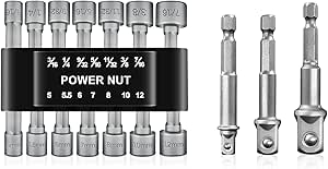 BOEN 17 Piece Set, Including Nuts Driver Drill Bit Hex Metric & SAE ...