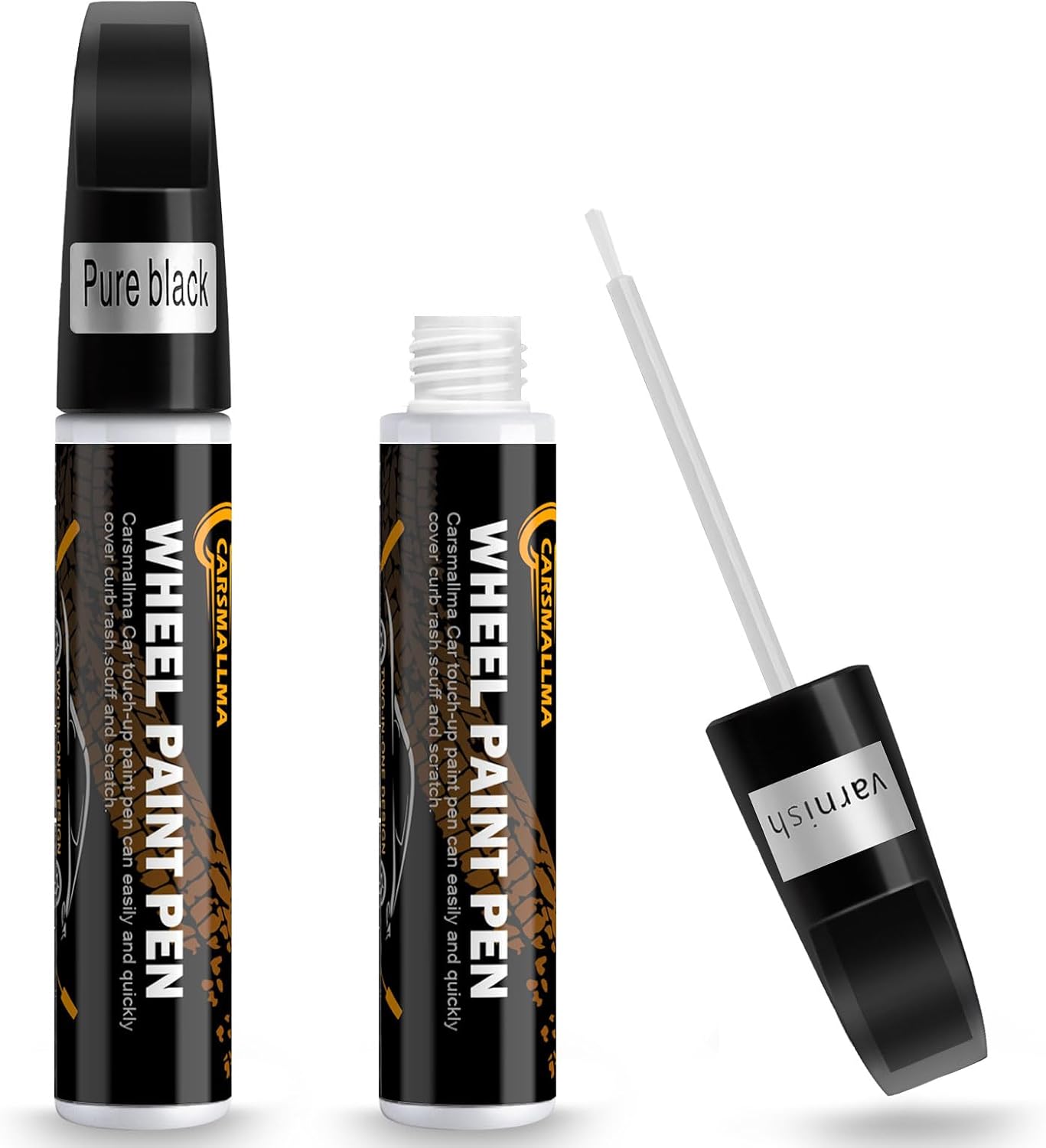 Amazon.com: carsmallma BLACK Rim Touch Up Paint,Car Wheel Paint Scratch ...