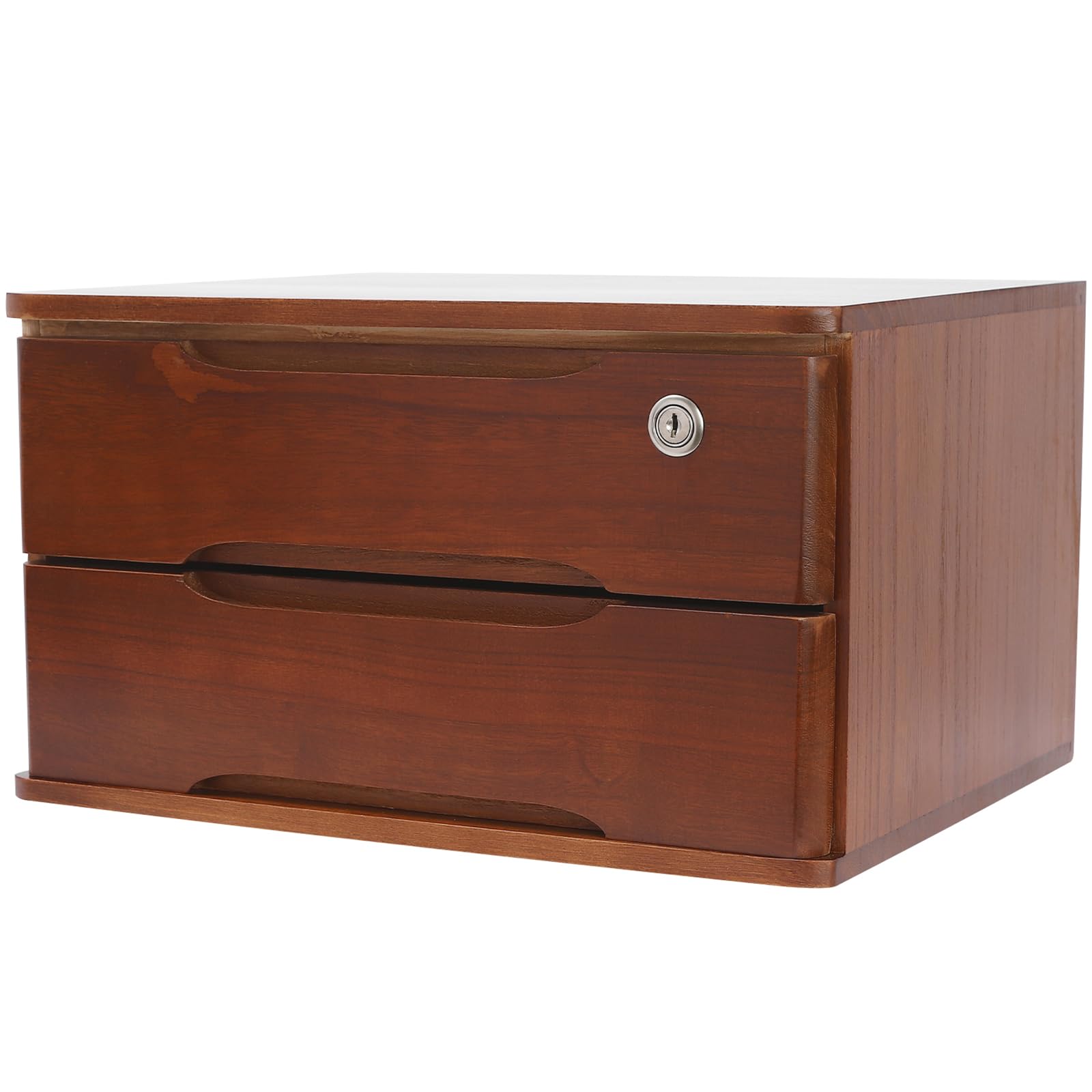 Amazon.com: iSamLam Wood Desk Organizer with 2 Drawers, Lockable ...