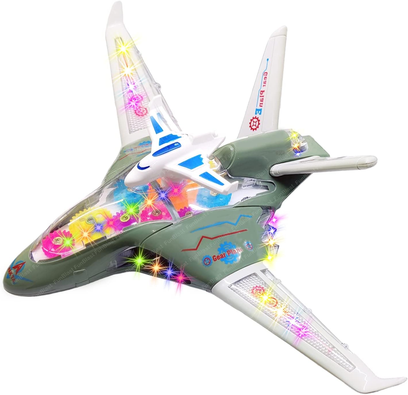 Buy FunBlast Aeroplane Toy, Bump&Go Gear Simulation Fighter Jet ...