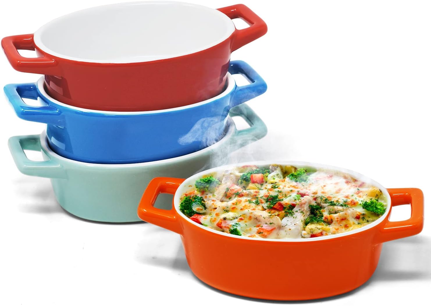 Mini Ceramic Oven Dishes - Set of 4 | Oval Baking Dish | Oven To Table ...
