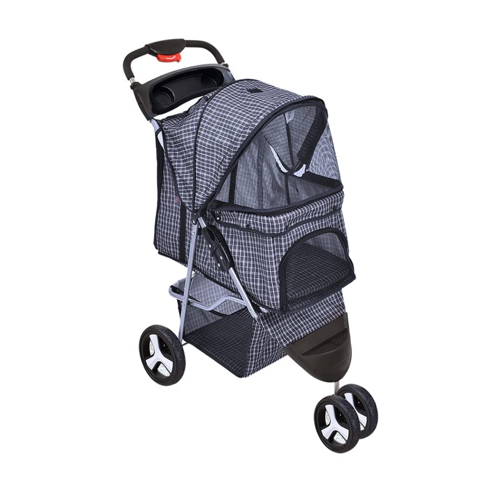 PaWz 3 Wheels Pet Stroller Dog Cat Cage Puppy Pushchair Travel Walk ...