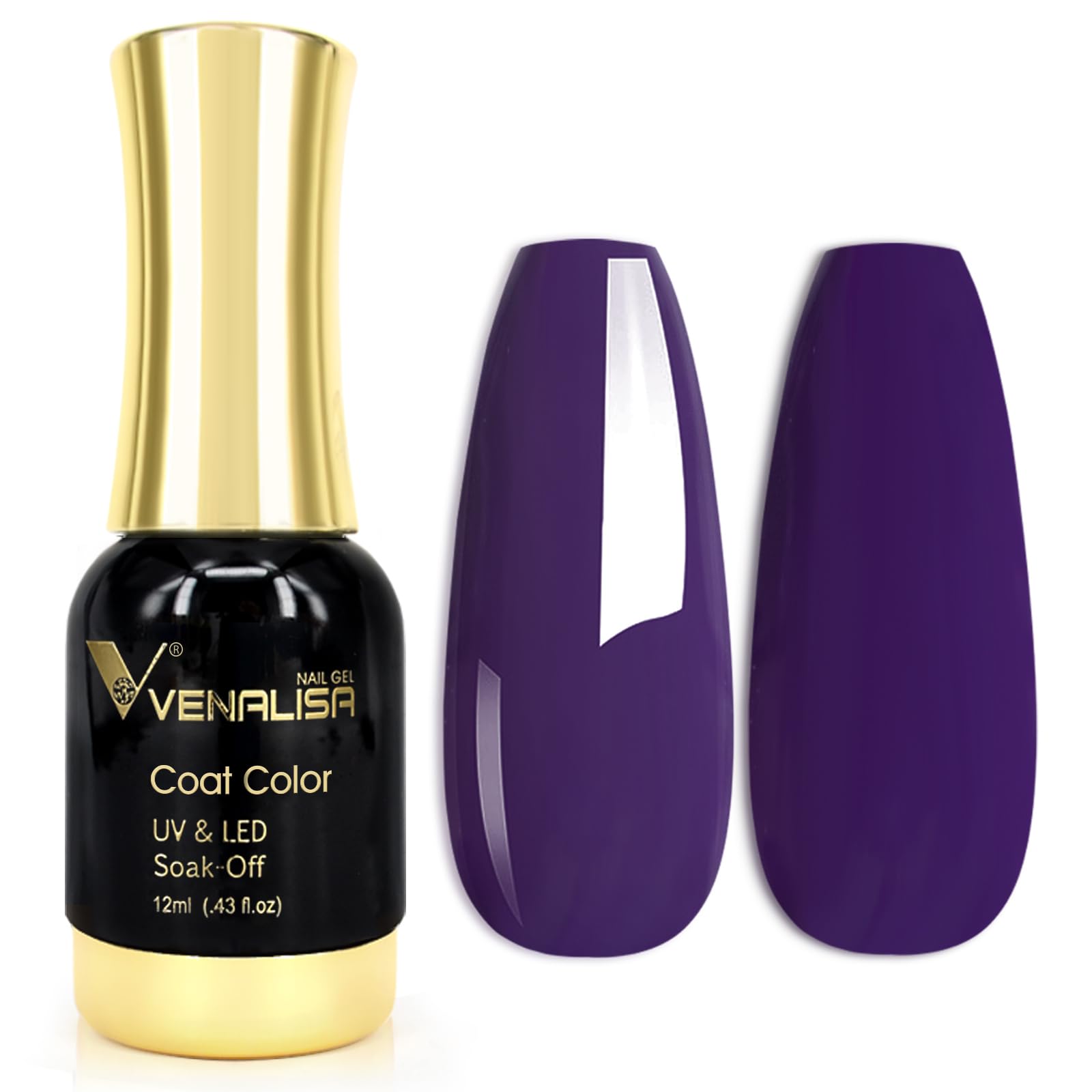 Amazon.com : VENALISA Purple Gel Nail Polish, 1Pcs Dark Purple Gel ...