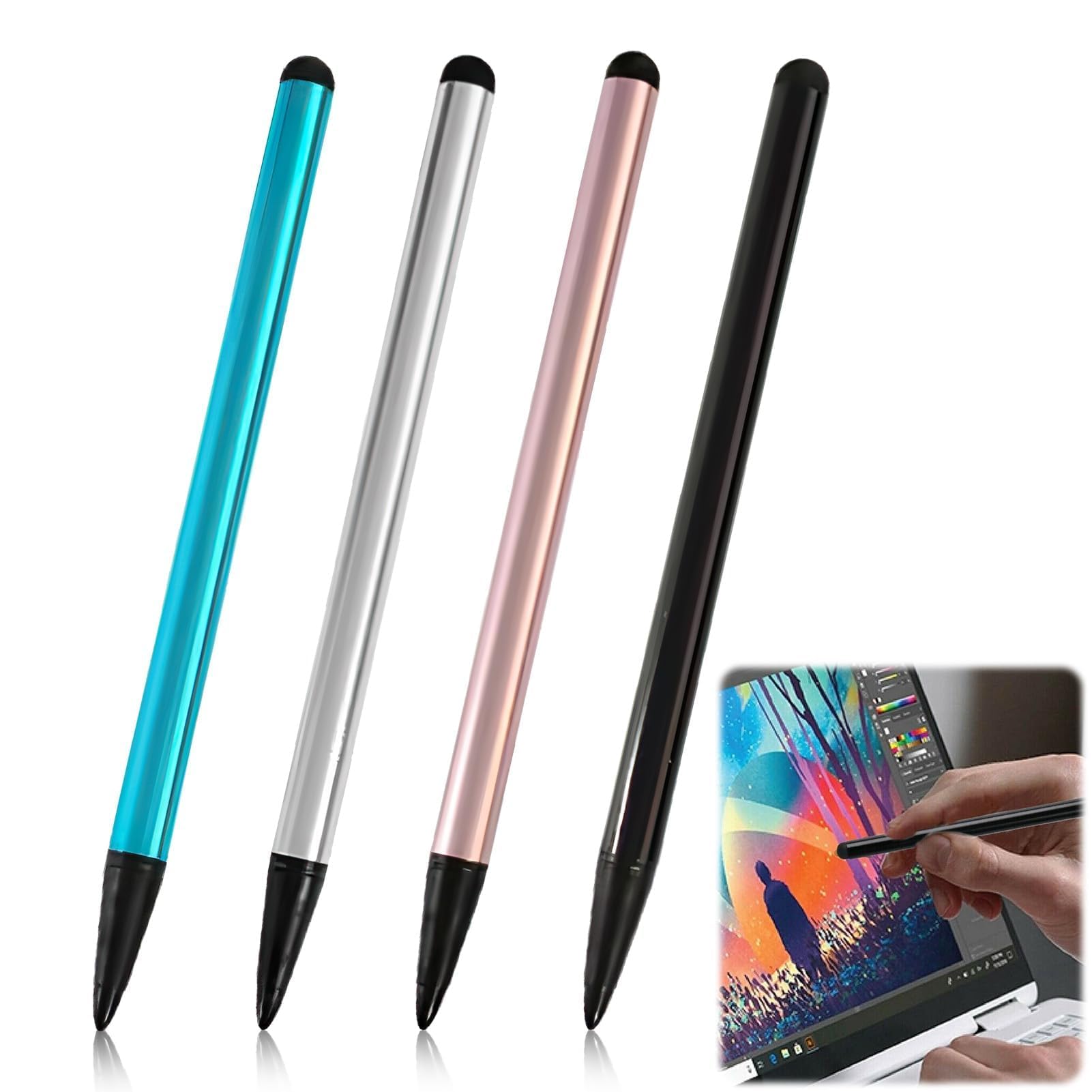 KASTWAVE Stylus Pens for Touch Screens 4 Pack, Dual-end High ...