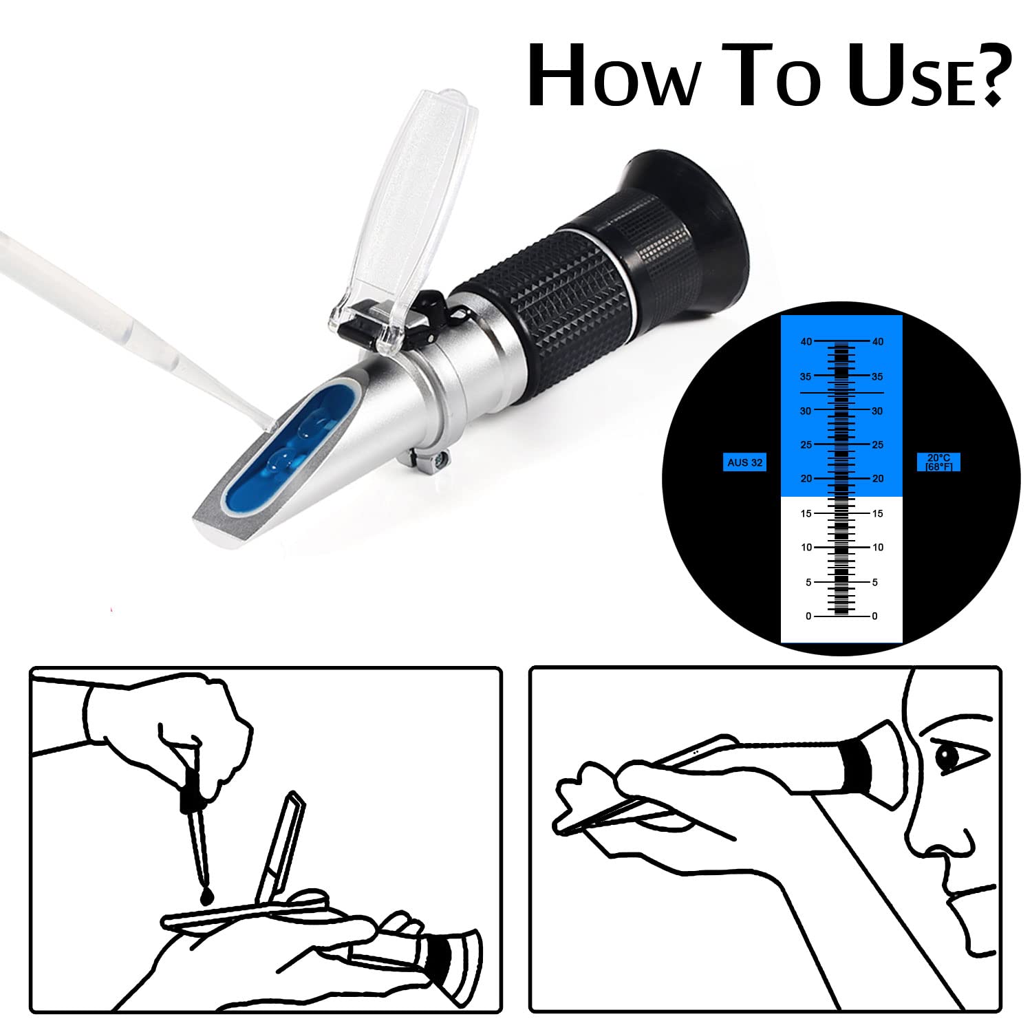 Snapklik.com : DEF Refractometer, 0-40% AdBlue Refractometer Handheld ...