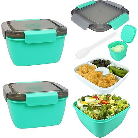 Amazon.com | Freshmage Salad Lunch Containers To Go, 2 Packs 52 oz ...