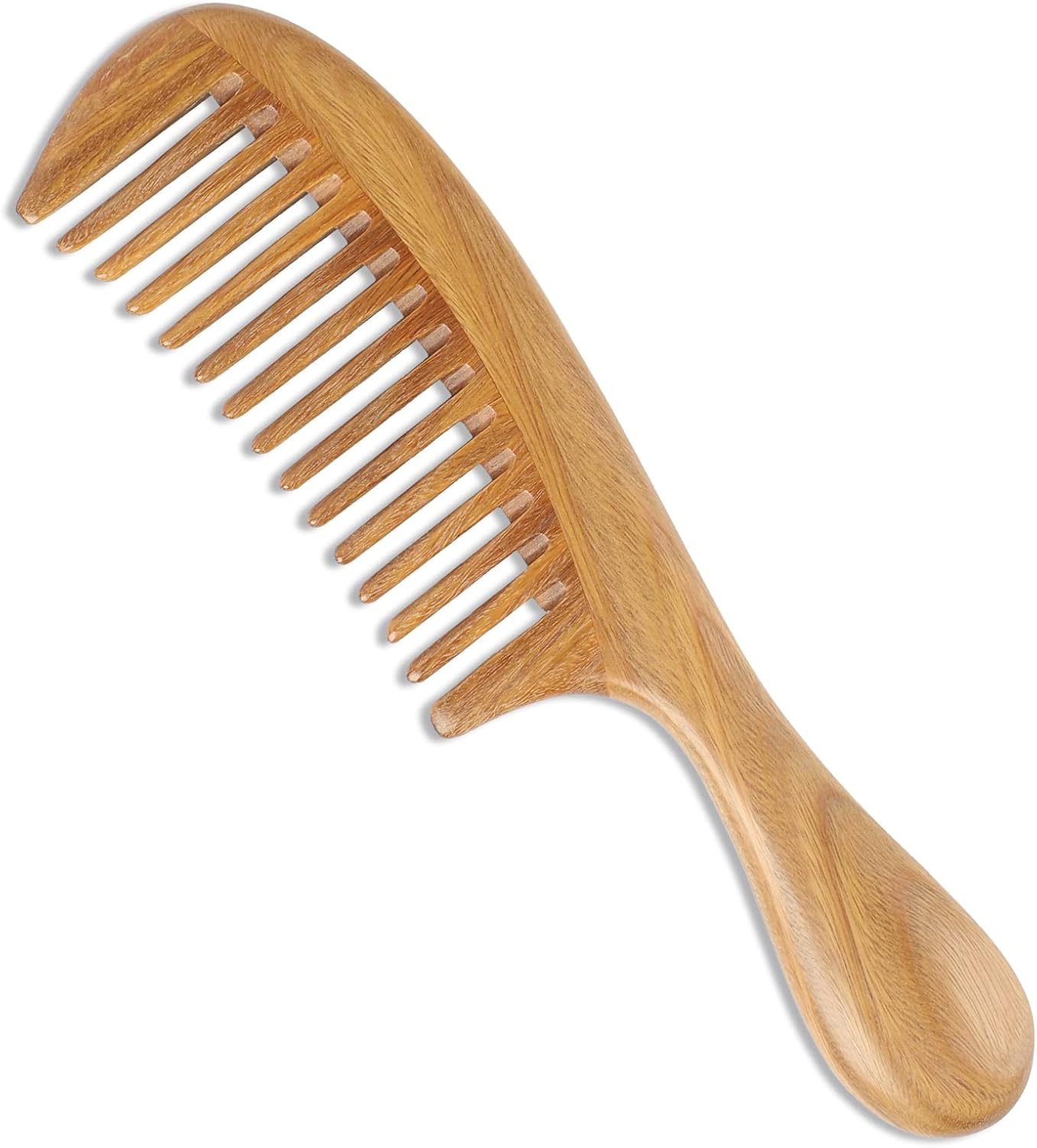 Onedor 100% Natural Handmade Green Sandalwood Hair Combs Anti-Static ...