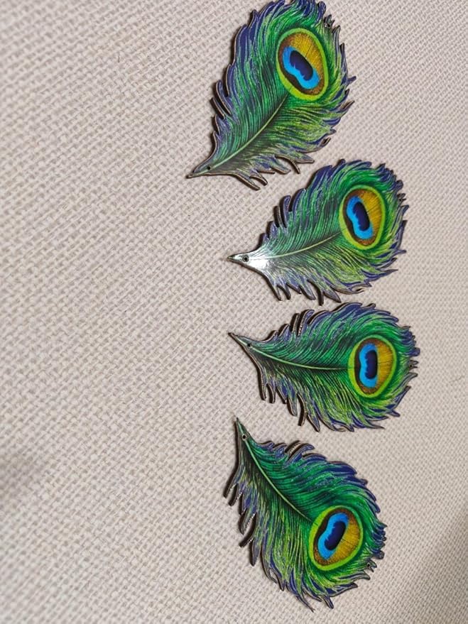 Sellplus MDF Mor Pankh Cutouts | Painted Colorful Wooden Mor Pankh|Art ...