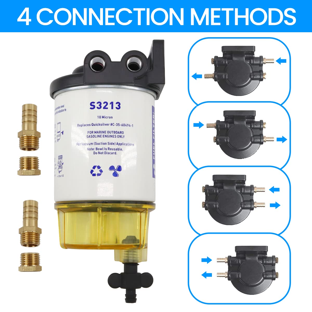 S3213 Marine Fuel Water Separator Filter Assembly 3 8 Inch | Desertcart ...