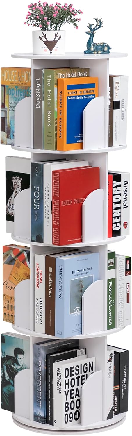 Amazon.com: DOEWORKS 4 Tier 360 Rotation Display Bookcase, Rotating ...