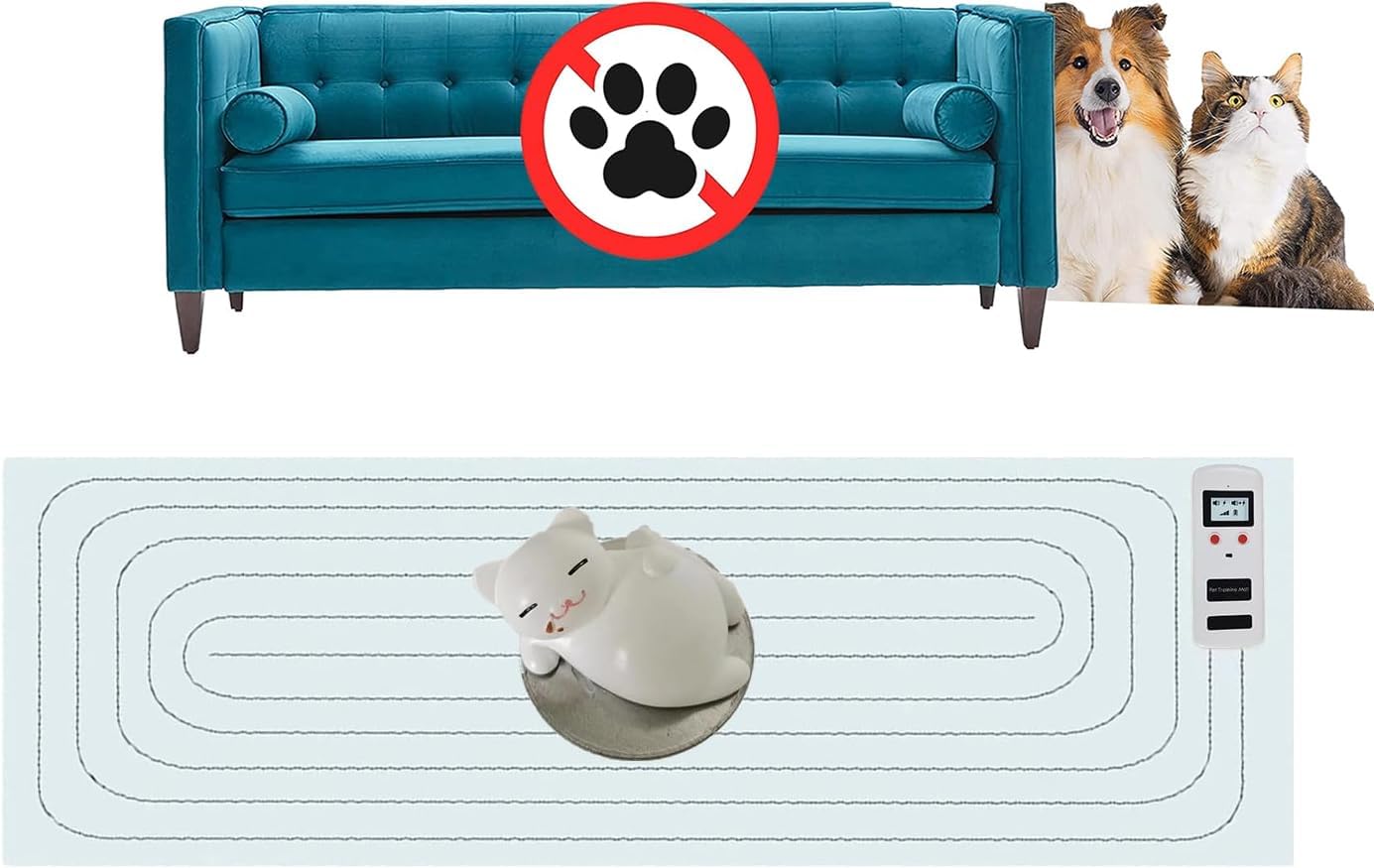 Amazon.com : SEERWAY Scat Pet Shock Mat Upgraded 2 Pieces 22"x14" with ...