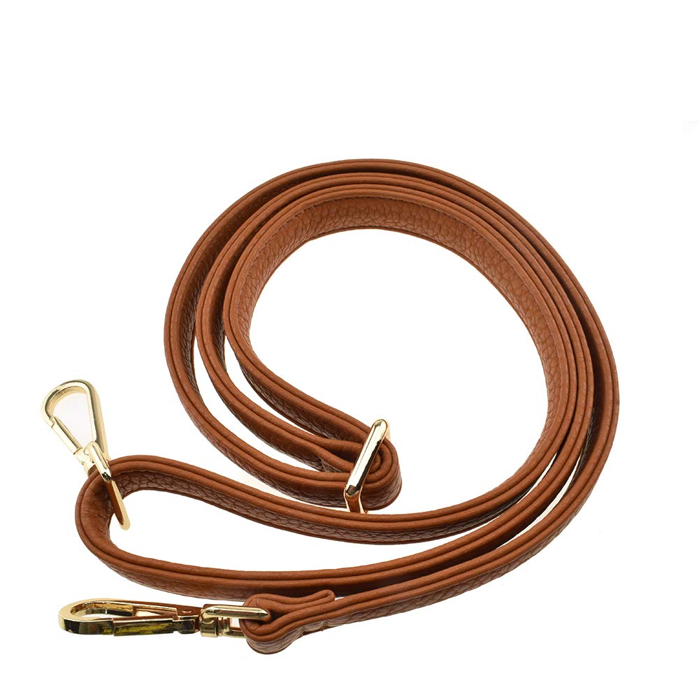 Amazon.com: HAHIYO Adjustable Pebbled Brown Leather Purse Chain Strap ...