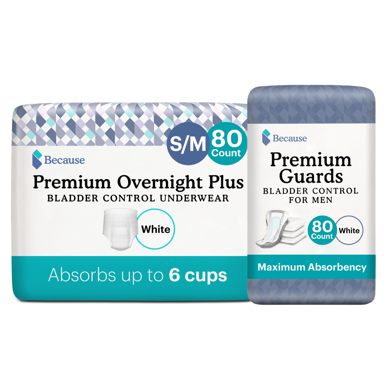 Amazon.com: Because Overnight Incontinence Underwear & Men's Guard ...