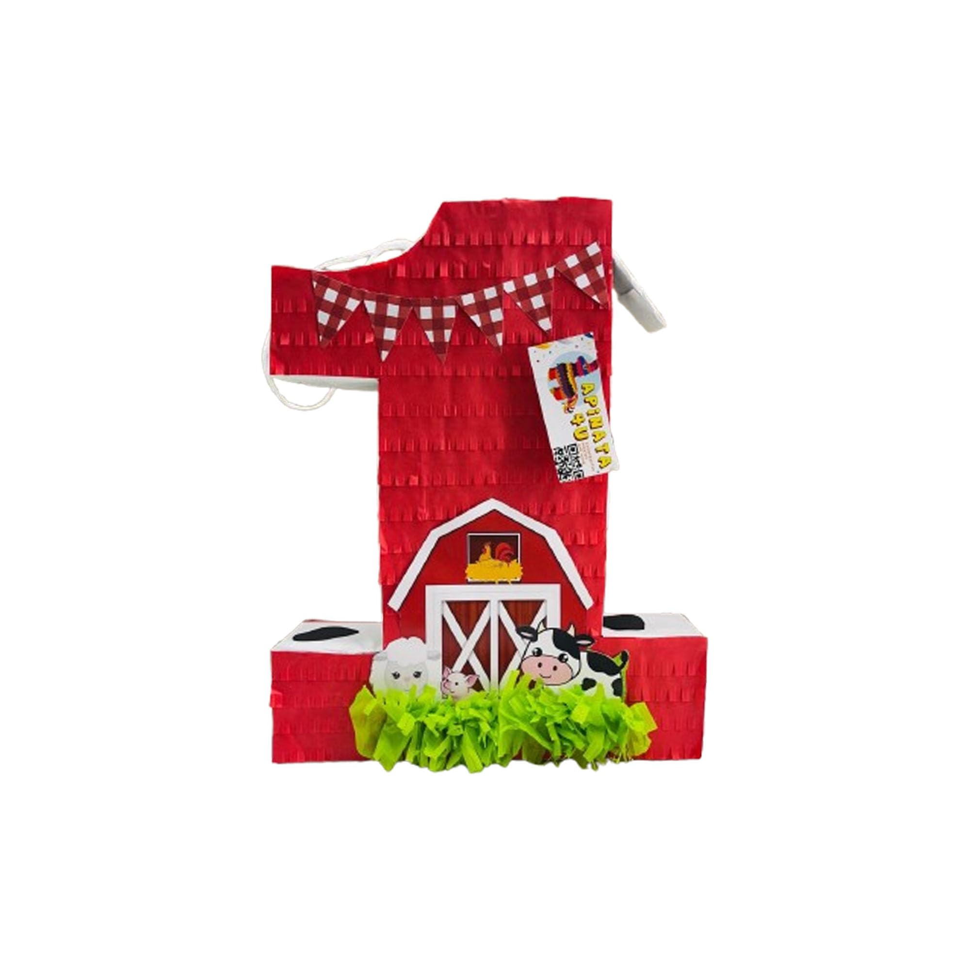 Amazon.com: APINATA4U Red Number One Pinata, Kids Birthday Farm Party ...
