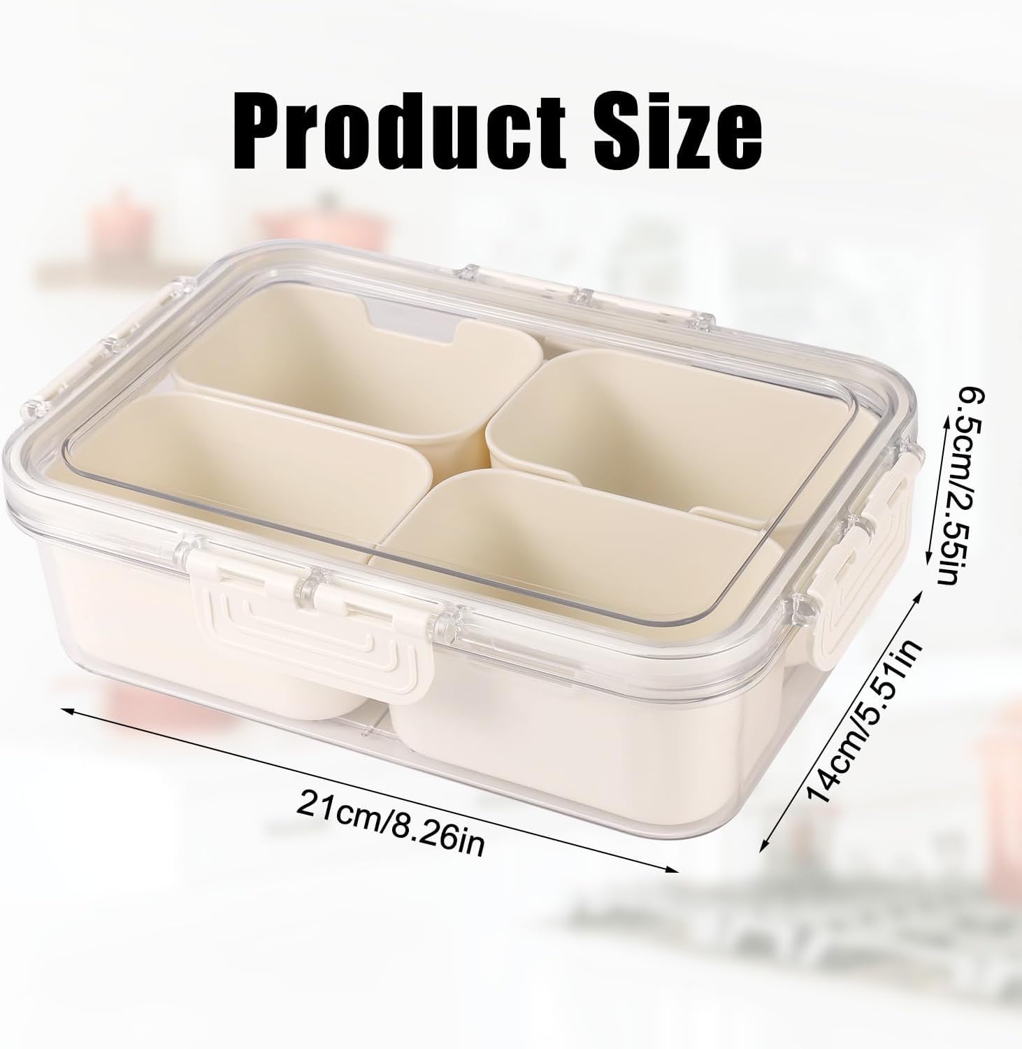 Snapklik.com : KocelFir Snack Box Container, 4 Compartments Divided ...