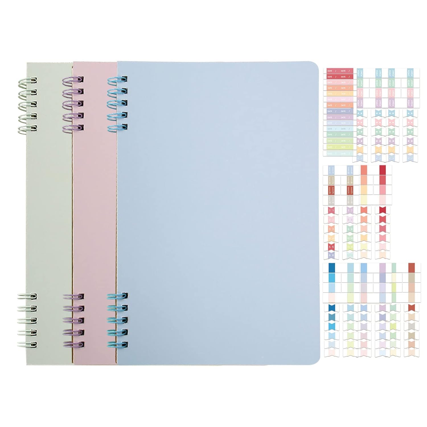 3 Pack Spiral Notebooks, A5 Journal Spiral Notebook with 155 Sticker ...