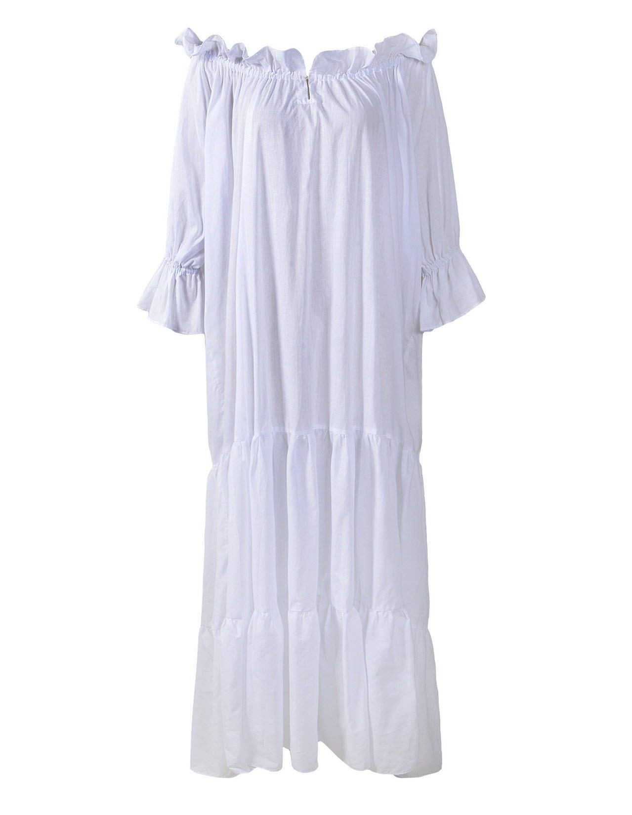 Renaissance Medieval Dress Costume Classic Chemise Ruffled Tiered ...