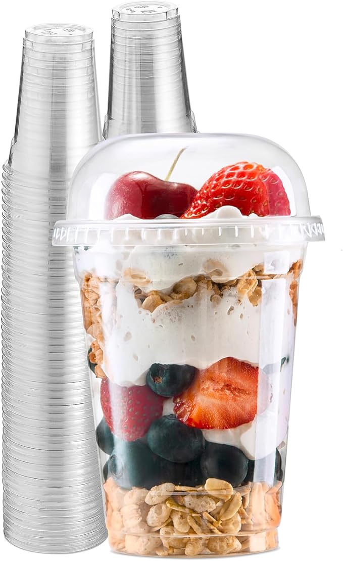 Amazon.com: Green Direct Clear Plastic Cups with Lids - 9 oz Disposable ...