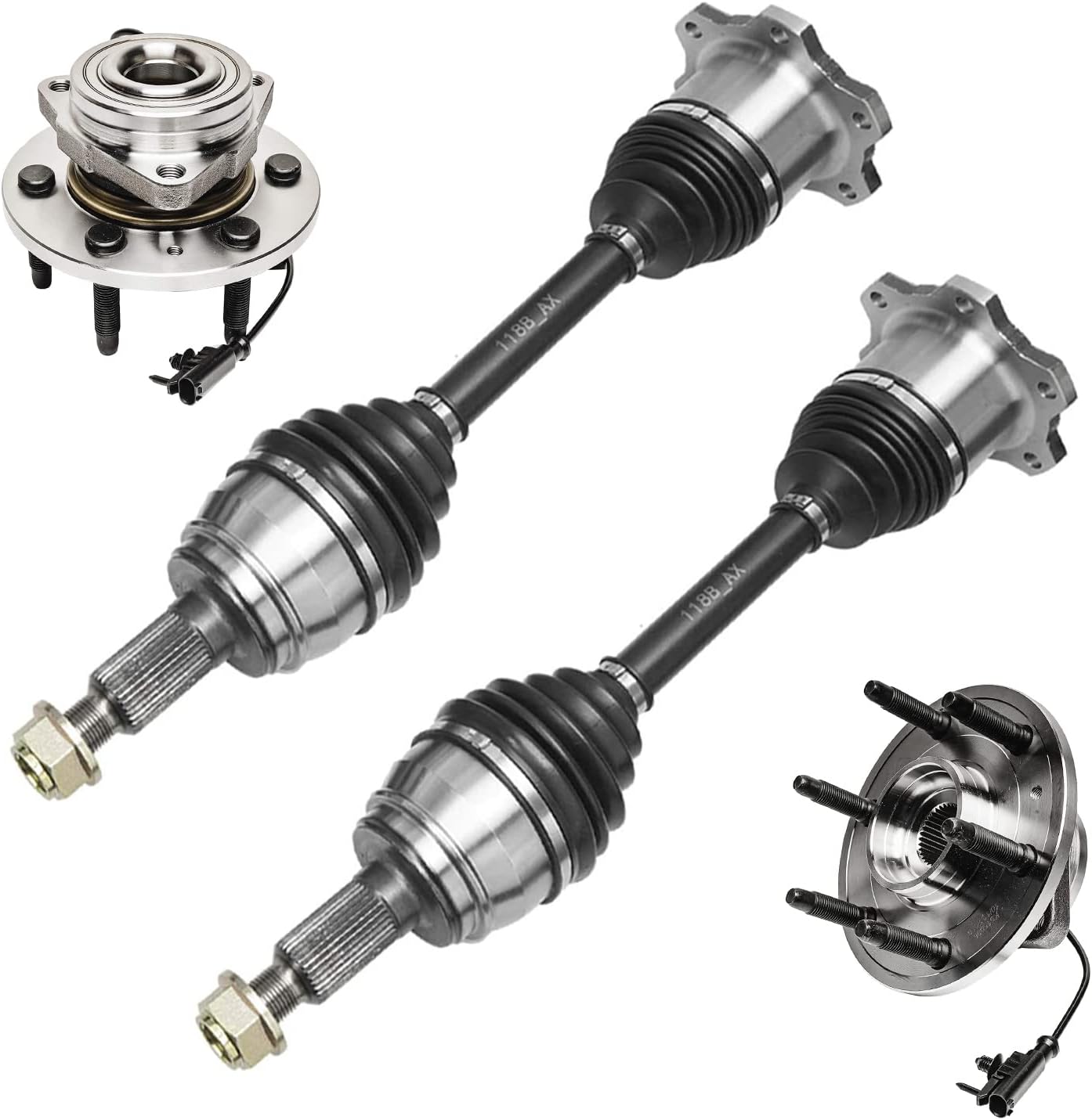 Amazon.com: Detroit Axle - 4WD Front CV Axles Wheel Bearing Hubs for ...