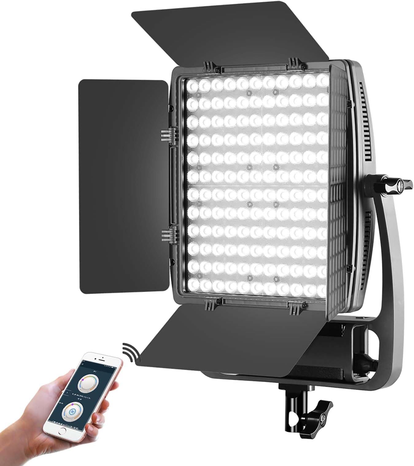 GVM - Luz de video LED con control de aplicación, panel de luz de video ...