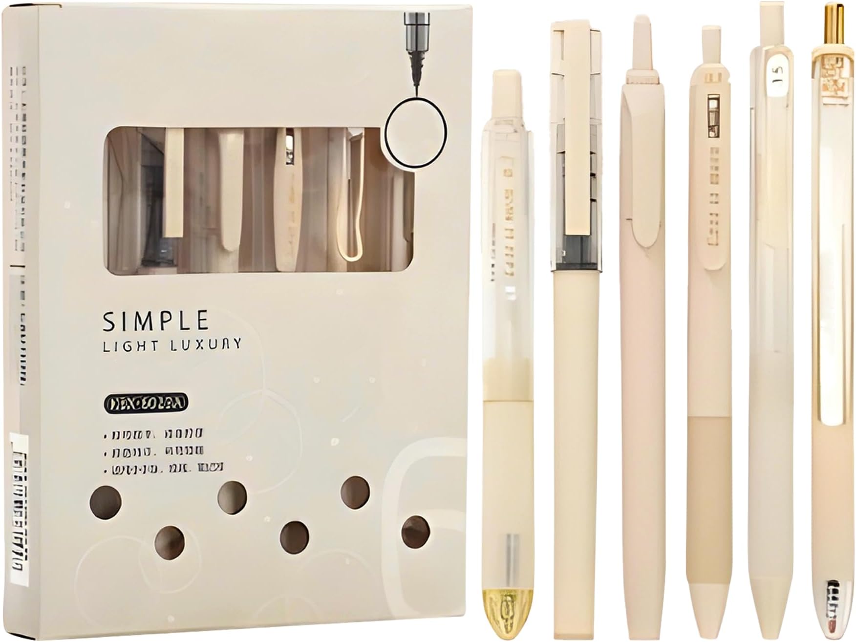 WISHKEY Stylish Retractable Pens for Kids, 0.5mm Stationery Gel Pen Set ...