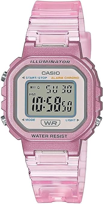 Relógio de Pulso Casio Infantil Pulseira Translúcida Digital LA-20WHS (Rosa) | Amazon.com.br