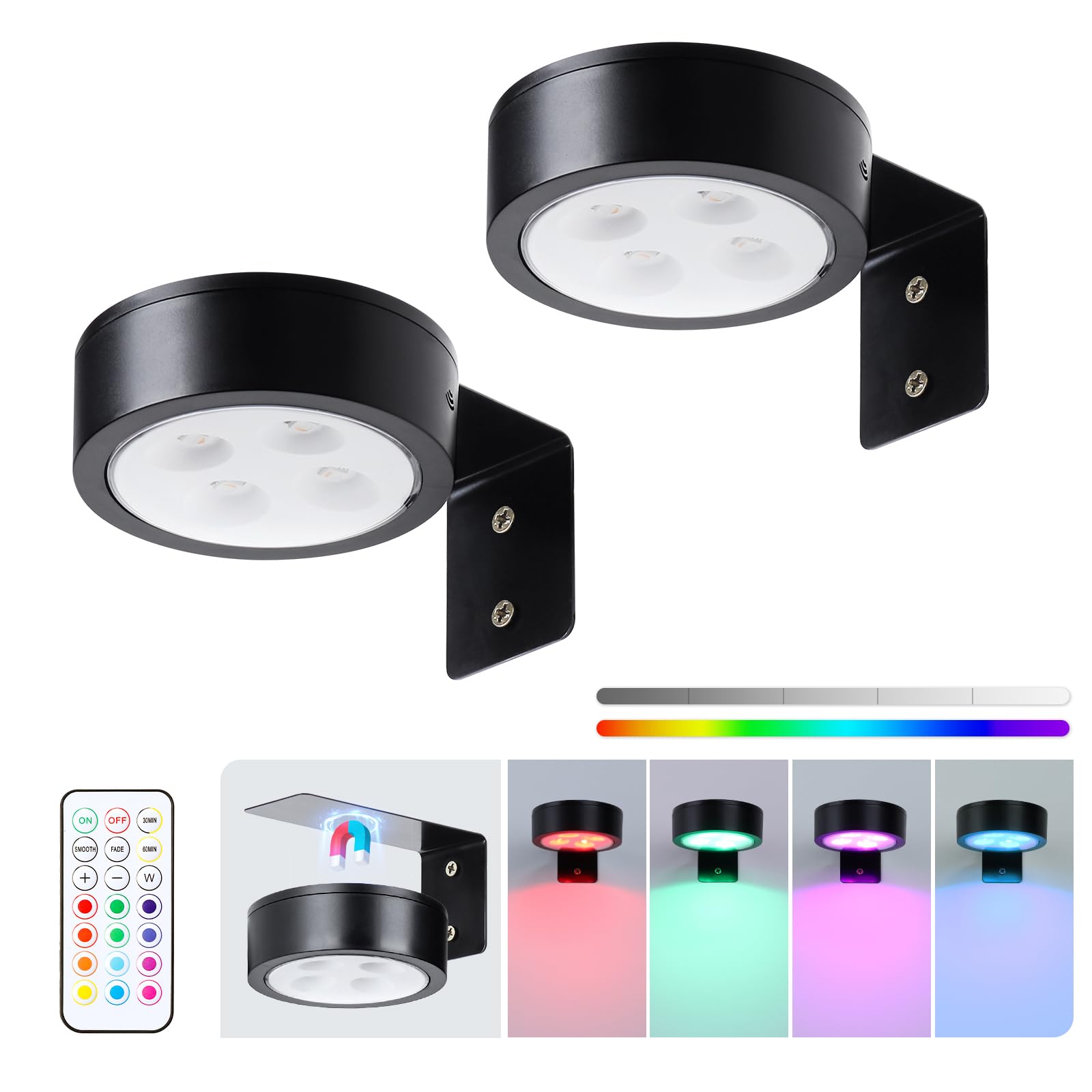 2-Pack Wireless Battery Operated Painting Light with Remote Control,13 ...