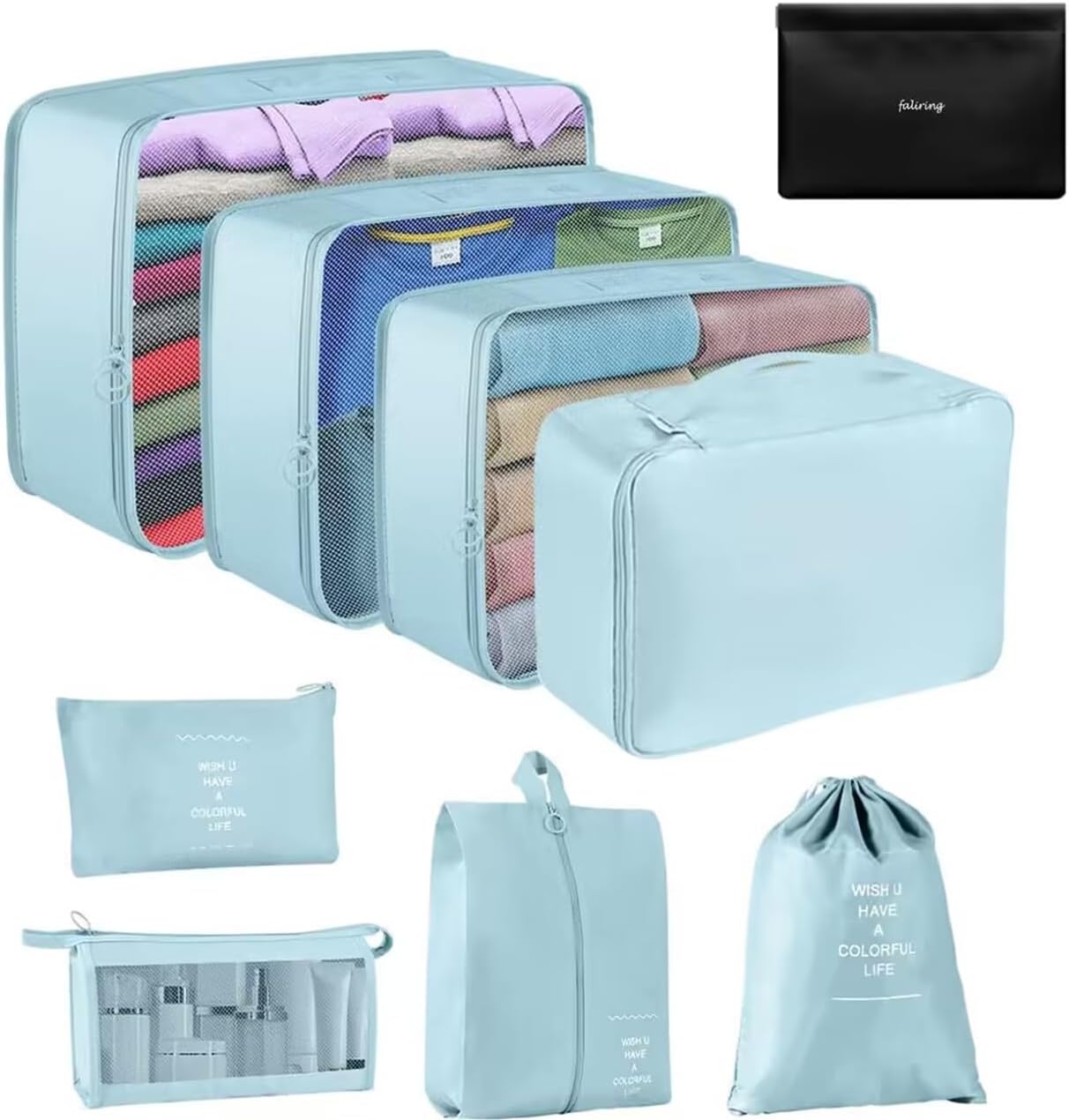 Travel Packing Cubes,9 Pcs Travel compression Packing Organizers for ...