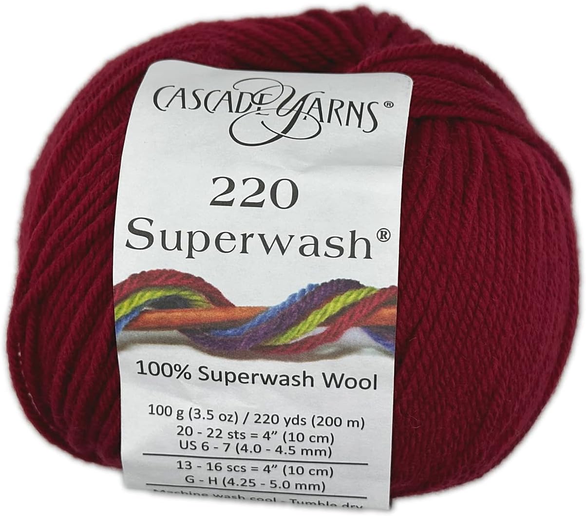 Amazon.com: Cascade Yarns 220 Superwash Yarn - 0893 Ruby