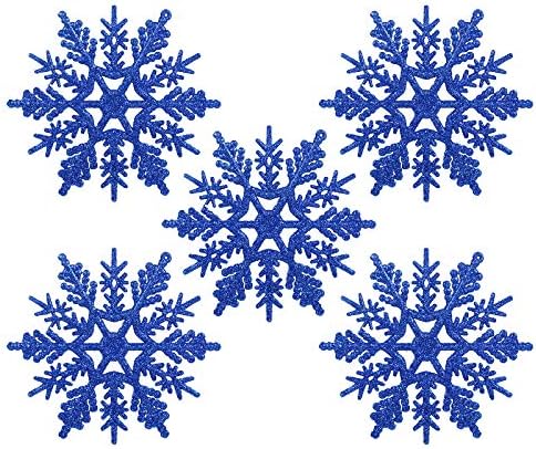 Amazon.com: 24 Pcs Large Snowflakes Acrylic Sparkling Glitter Snowflake ...