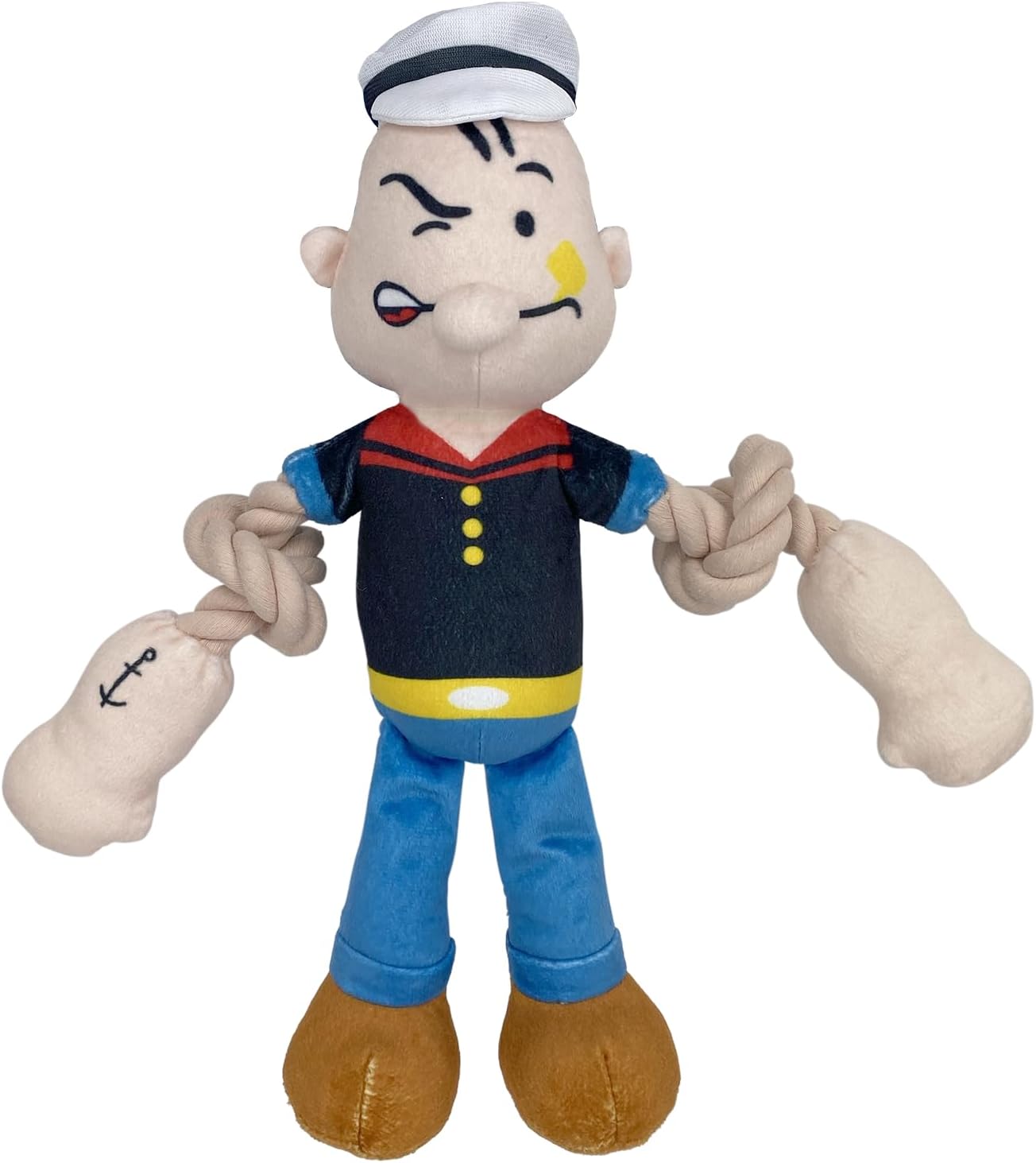 Amazon.com: Multipet Popeye Dog Plush Toy w/Rope Arms -Toys for Dogs of ...