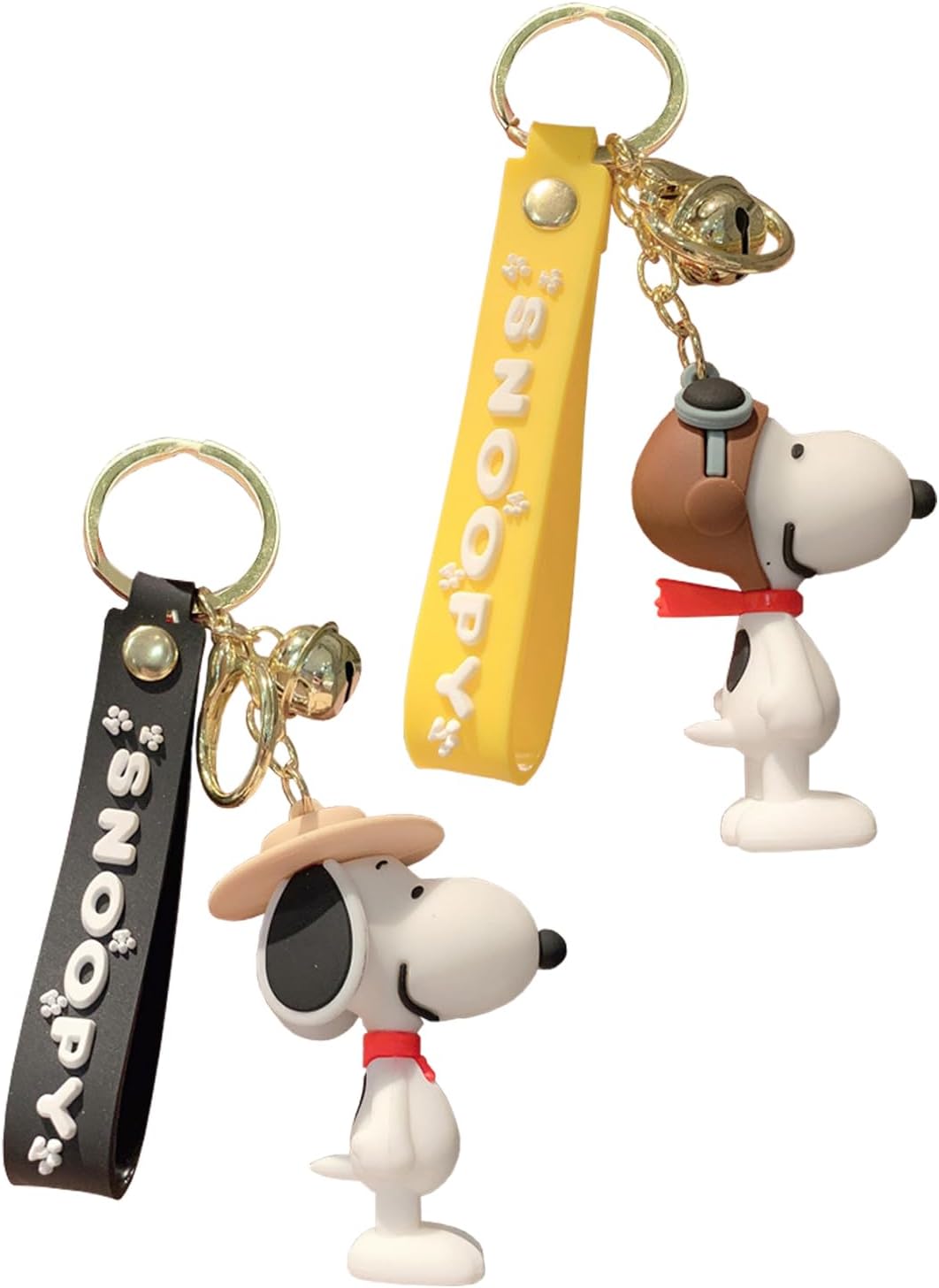 wopin 2Pcs Snoopy Keychain, Cute Anime Keychain Pendant, 3D Snoopy ...