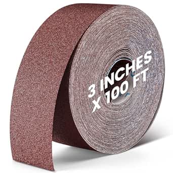 Heigble 60 Grit Abrasive Sandpaper Roll 3''x100 ft Long Roll of Emery ...