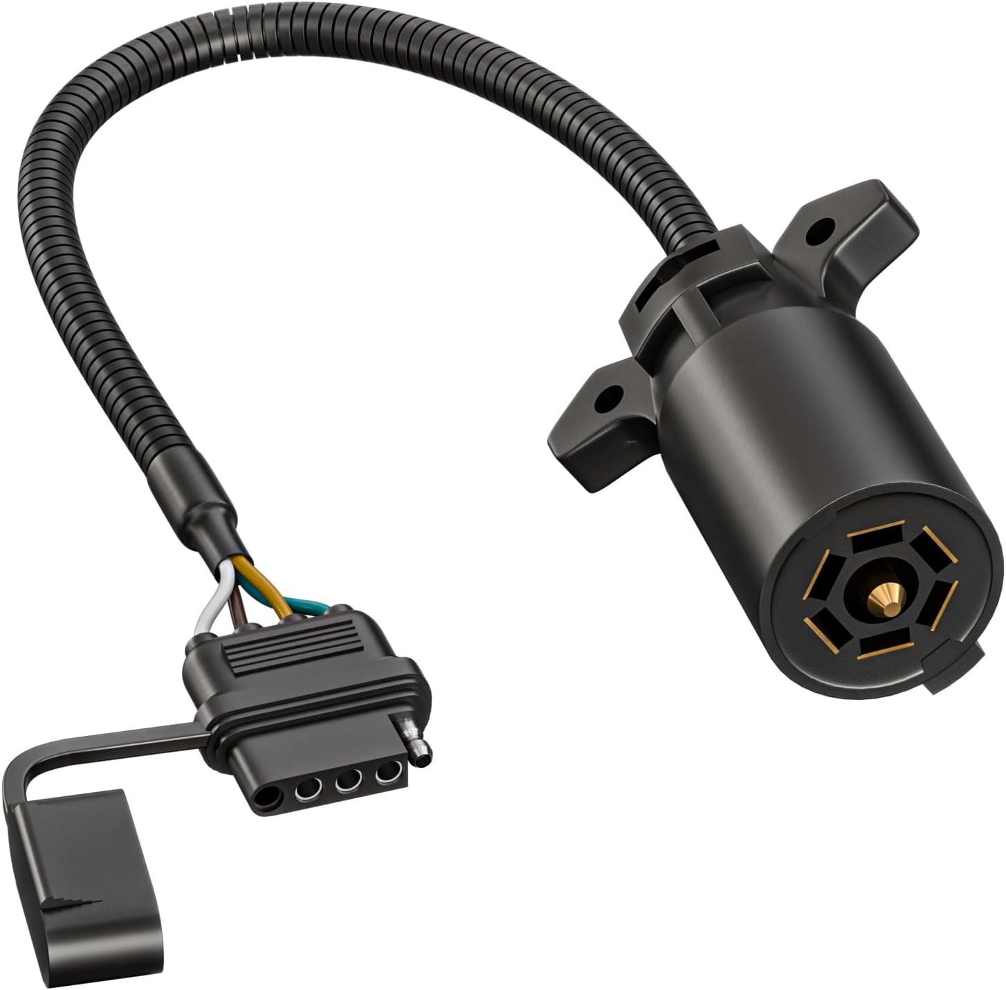 Amazon.com: Goupchn 7 Way Blade to 4 Way Flat Trailer Plug Adapter 1ft ...