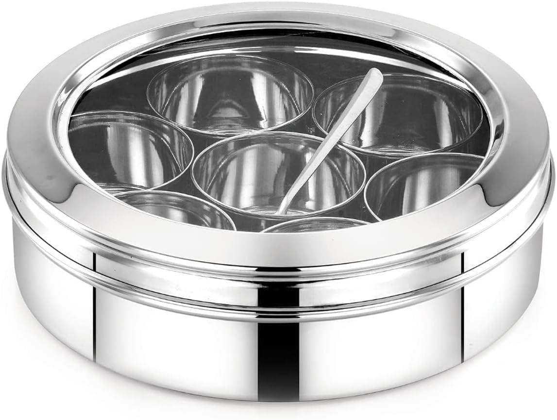 NATULIX Stainless Steel Masala box for Kitchen | Spice Box | Masala ...