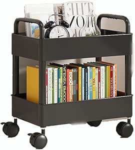 Amazon.com: TODDLA 2 Tiers Books Organizer Cart,Movable Books Cart ...