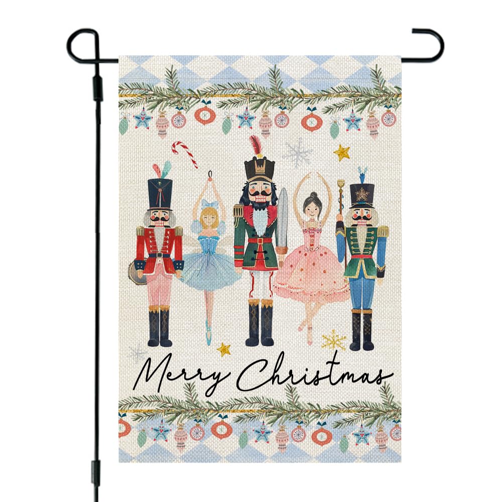 Amazon.com : CROWNED BEAUTY Merry Christmas Nutcrackers Garden Flag ...